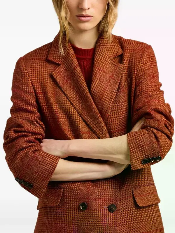 Kiton Double-breasted Check Jacket
