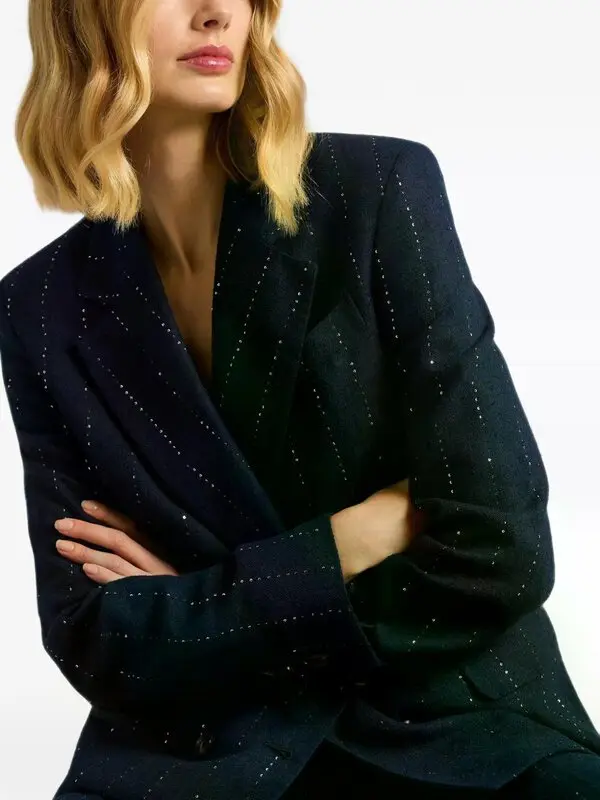 Kiton Double-breasted Sequin-embellished Blazer