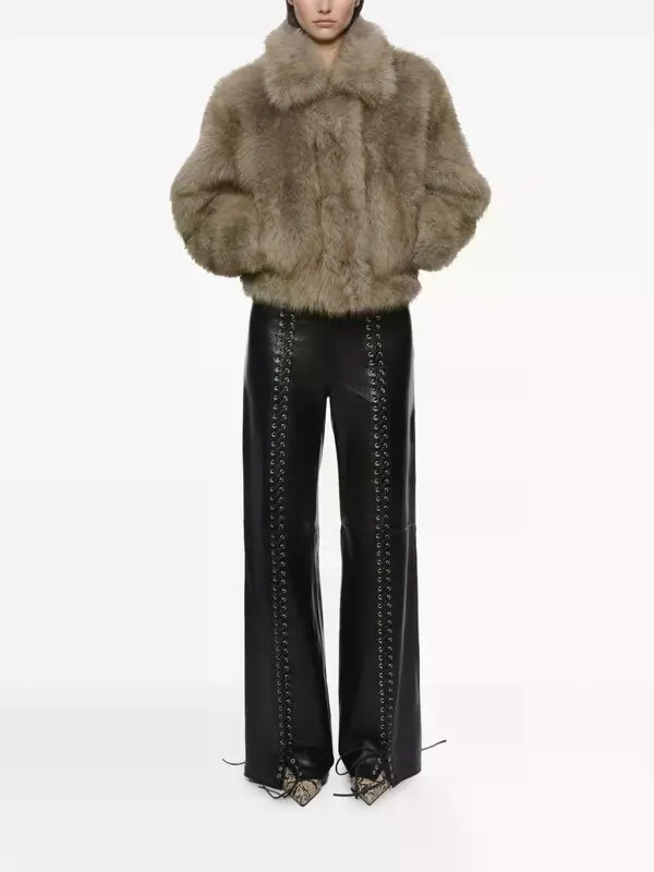 STAND STUDIO Mino Lace-up Leather Trousers