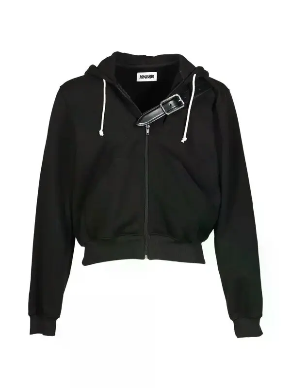 MAGLIANO Provincia Buckle-detail Cropped Hoodie - Black
