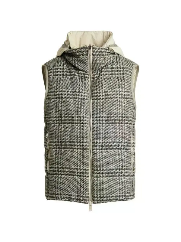 Kiton Prince Of Wales Check Reversible Gilet