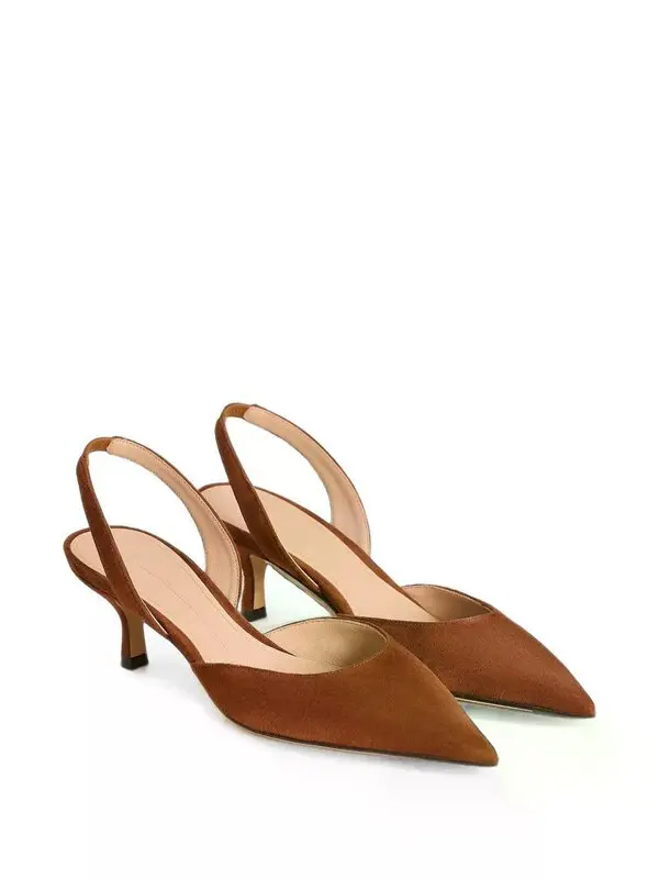 Kiton Suede Pointed-toe Slingback Pumps