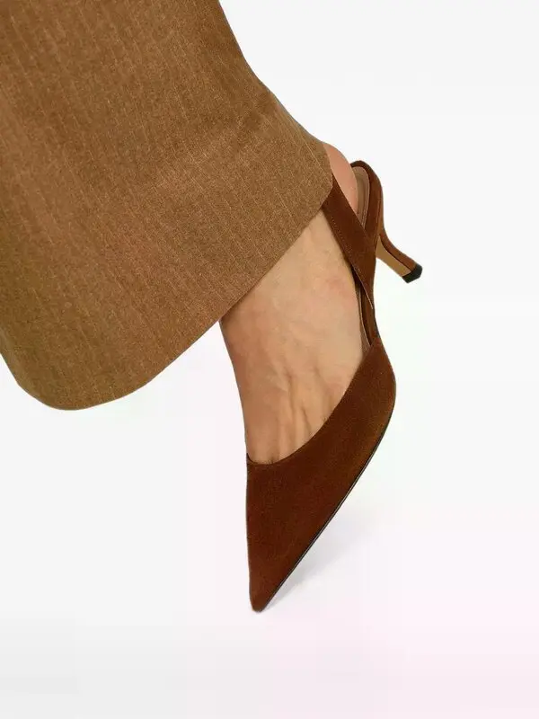 Kiton Suede Pointed-toe Slingback Pumps
