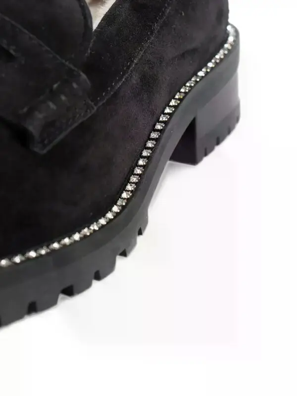JIMMY CHOO Shearling-lined Suede Loafers