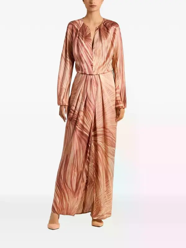 Kiton Silk Satin Back-opening Maxi Dress - Pink