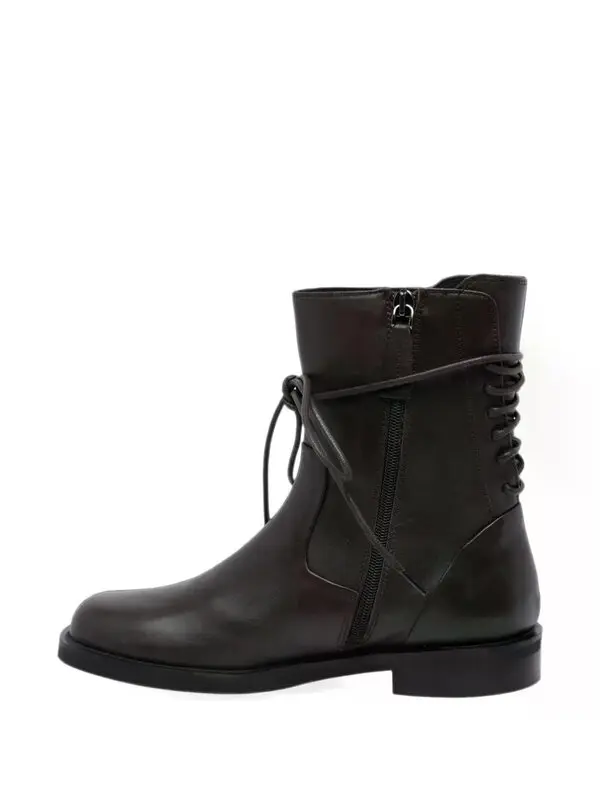 POEVE Lace-up Leather Ankle Boots
