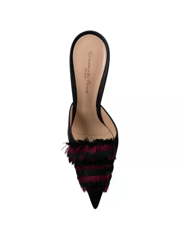 GIANVITO ROSSI Feather-embellished Heeled Mules