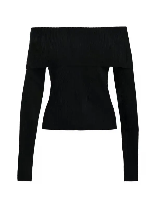 Essentiel Antwerp Killy Off-shoulder Ribbed-knit Sweater