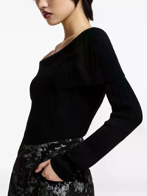 Essentiel Antwerp Killy Off-shoulder Ribbed-knit Sweater