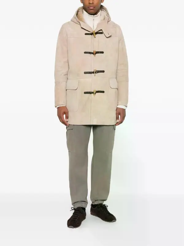Eleventy Toggle-fastening Suede Hooded Coat