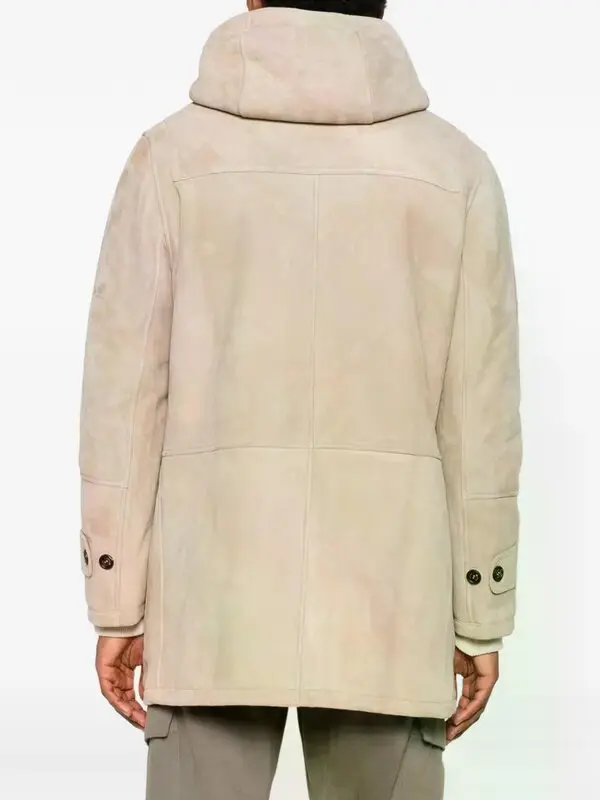 Eleventy Toggle-fastening Suede Hooded Coat