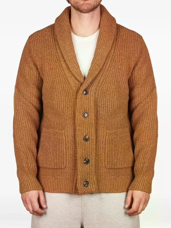 FILIPPO DE LAURENTIIS Shawl-collar Ribbed-knit Cardigan