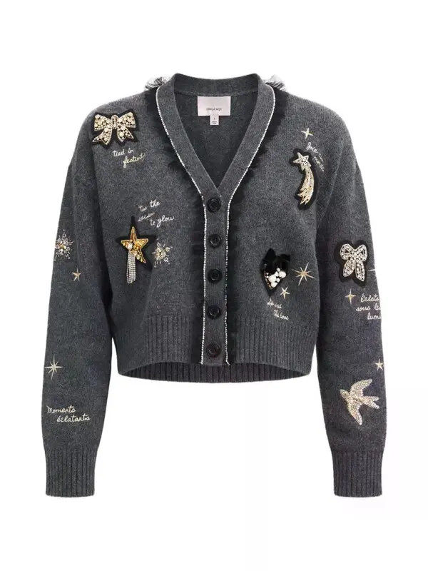 Cinq À Sept Holiday Doodles Cardigan - Grey