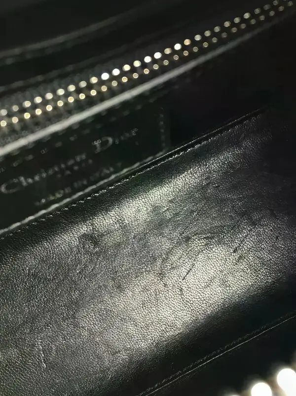 Dior 2015 Medium Patent Sequin Embroidered Lady Satchel