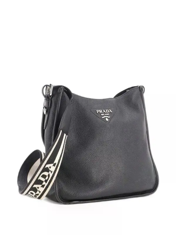 Prada Logo Strap Vitello Daino Medium Crossbody Bag