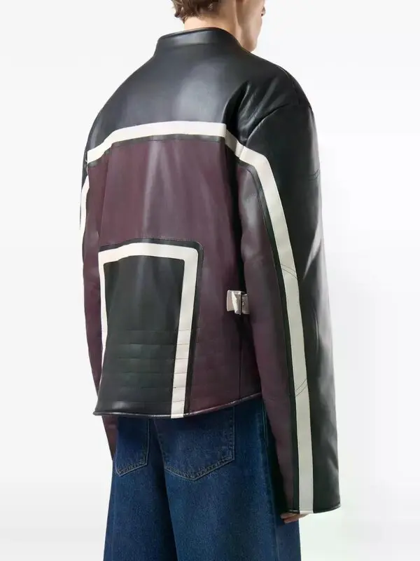 Gcds Logo-patch Panelled Biker Jacket
