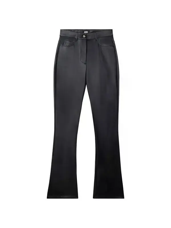 Gcds Flare-leg Faux-leather Trousers