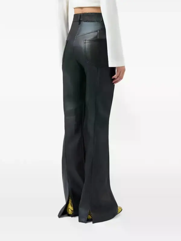 Gcds Flare-leg Faux-leather Trousers