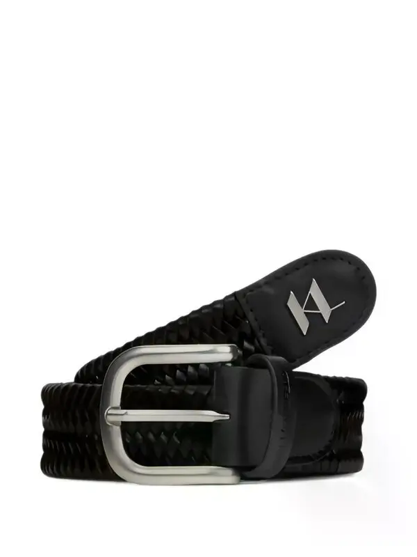 Karl Lagerfeld K Monogram Woven Leather Belt