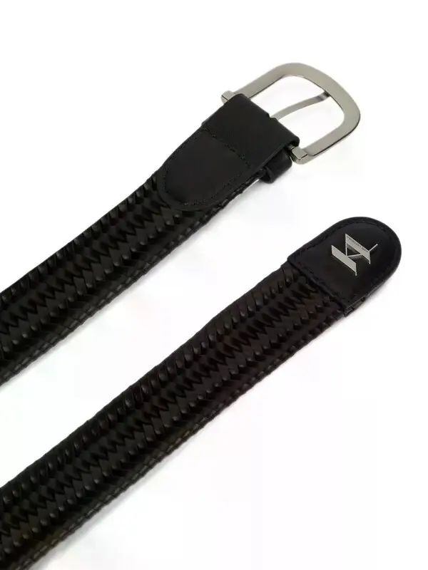 Karl Lagerfeld K Monogram Woven Leather Belt