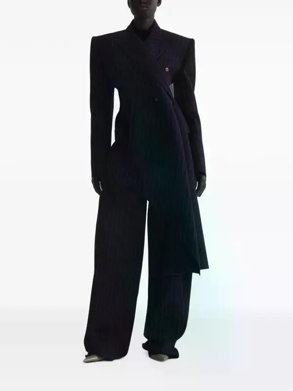MUGLER Pinstripe Draped Jacket