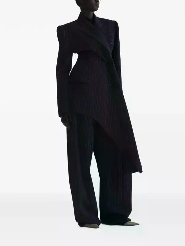 MUGLER Pinstripe Draped Jacket