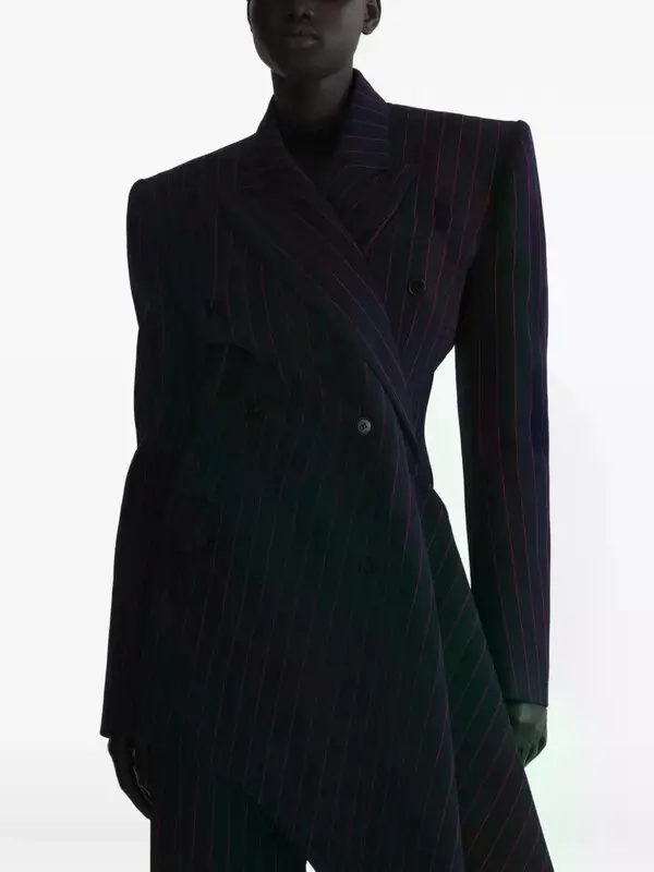 MUGLER Pinstripe Draped Jacket