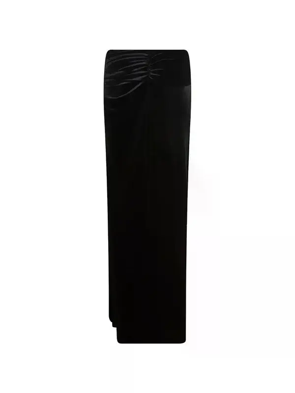 Andamane Ruched Velvet Maxi Skirt