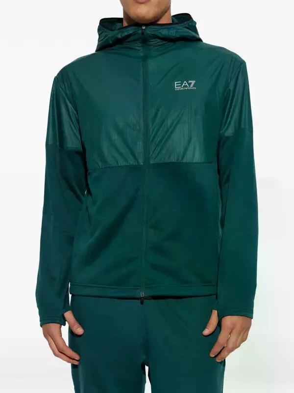EA7 Vigor 7 Logo-print Panelled Jacket
