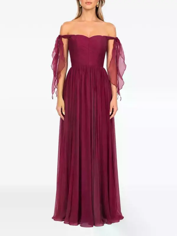 ROSERRY Off-shoulder Lace-up Maxi Dress