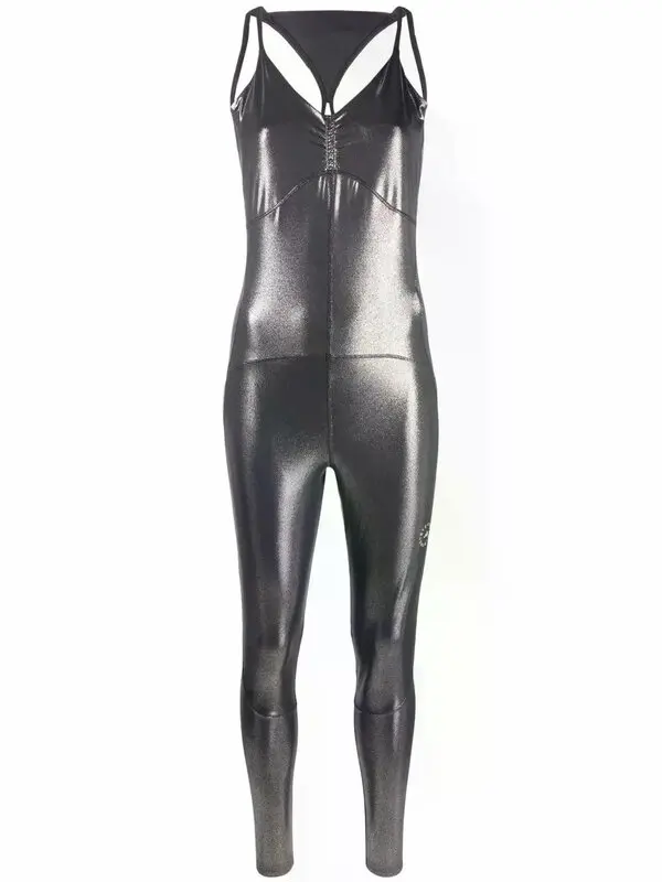 Adidas By Stella McCartney Cut-out Metallic Jumpsuit - Silver