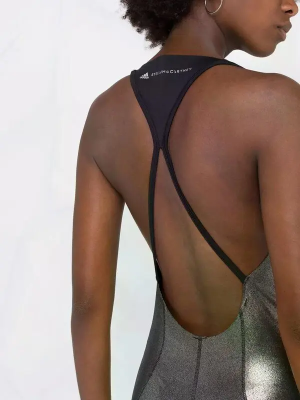 Adidas By Stella McCartney Cut-out Metallic Jumpsuit