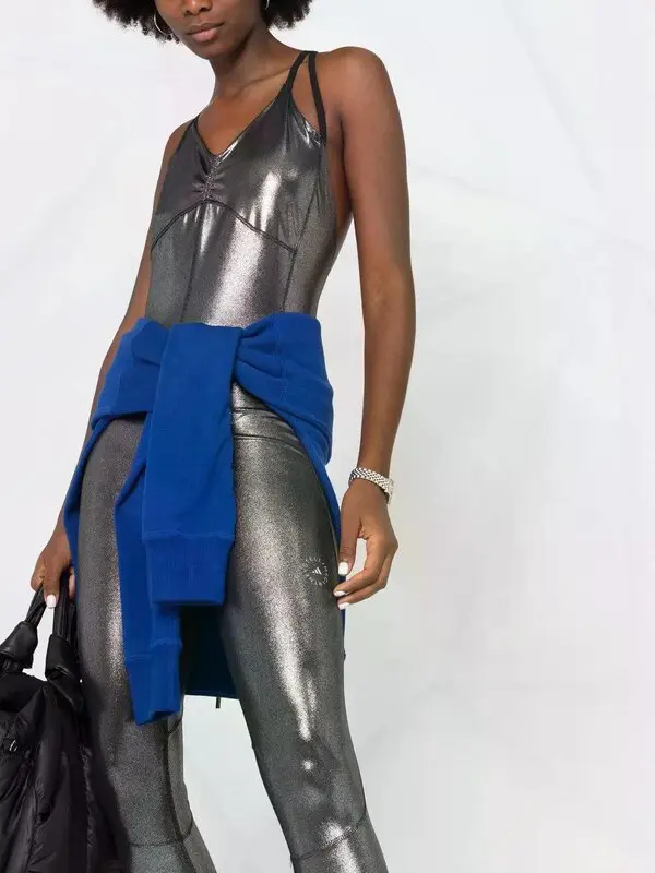Adidas By Stella McCartney Cut-out Metallic Jumpsuit