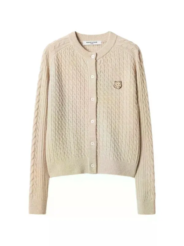 Maison Kitsuné Fox Head Cable-knit Cardigan