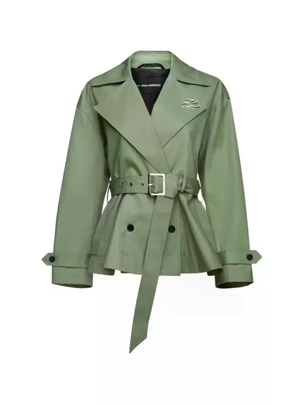 Karl Lagerfeld Short Trench Jacket - Green