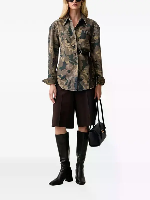 Pinko Camouflage-print Belted Shirt