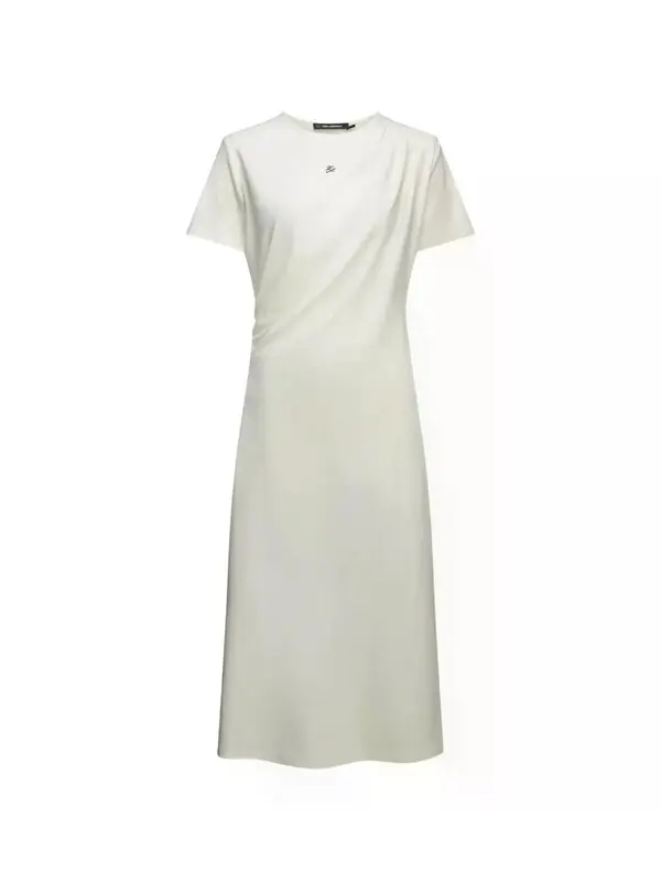 Karl Lagerfeld Draped T-shirt Midi Dress - Neutrals