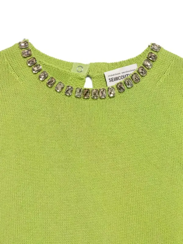 SEMICOUTURE Crystal-embellished Open-back Sweater