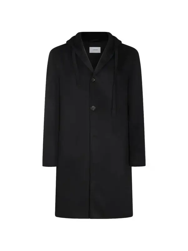 LARDINI Hooded Virgin-wool Coat