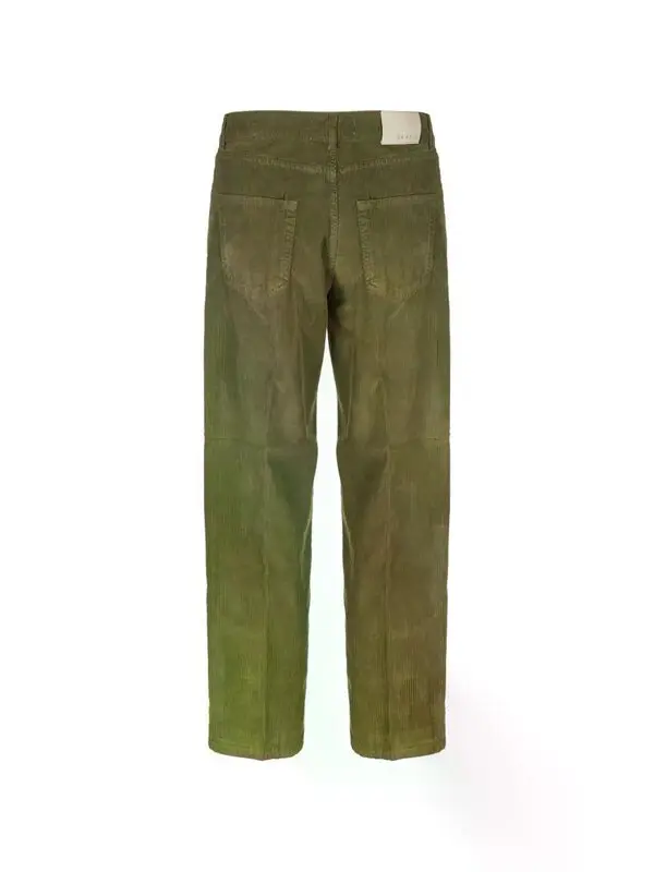 BE ABLE Pleated Corduroy Straight-leg Trousers - Green