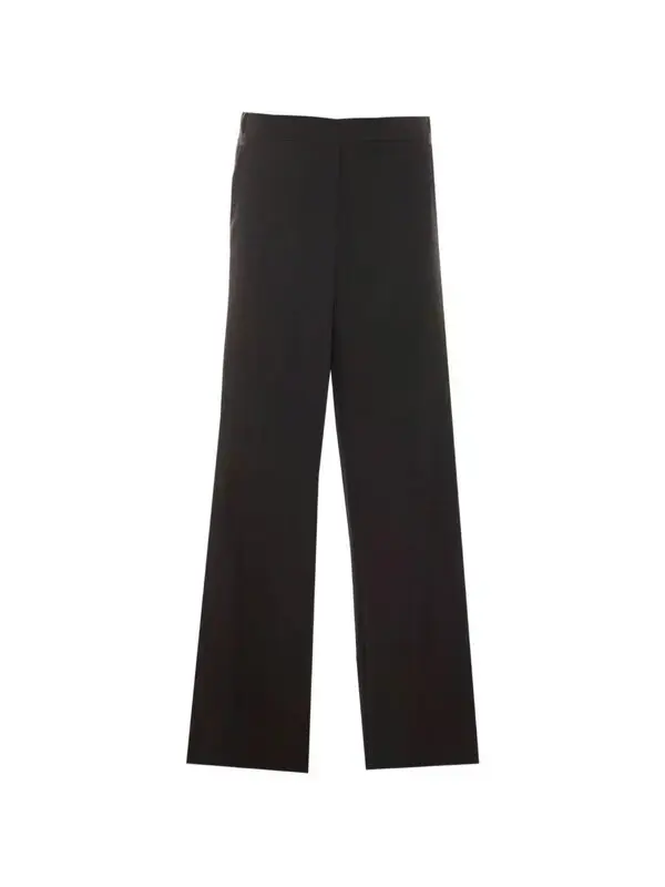 RUE DU BAC Elasticated-waist Wide-leg Trousers - Black