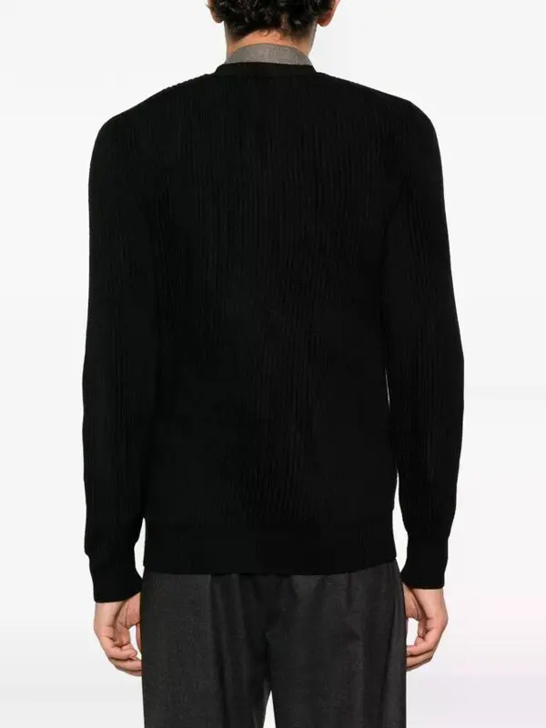 LUIGI GENTILE Ribbed-knit V-neck Sweater