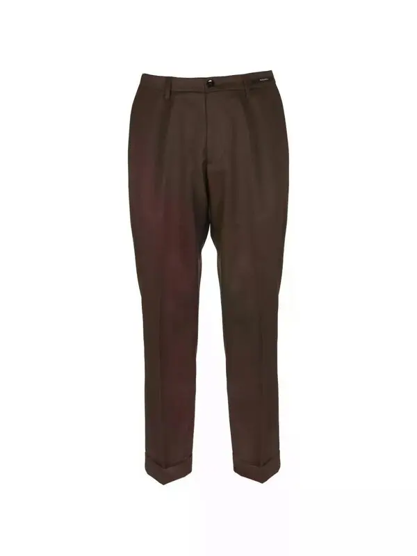 MICHAEL COAL Pleated Turn-up Trousers