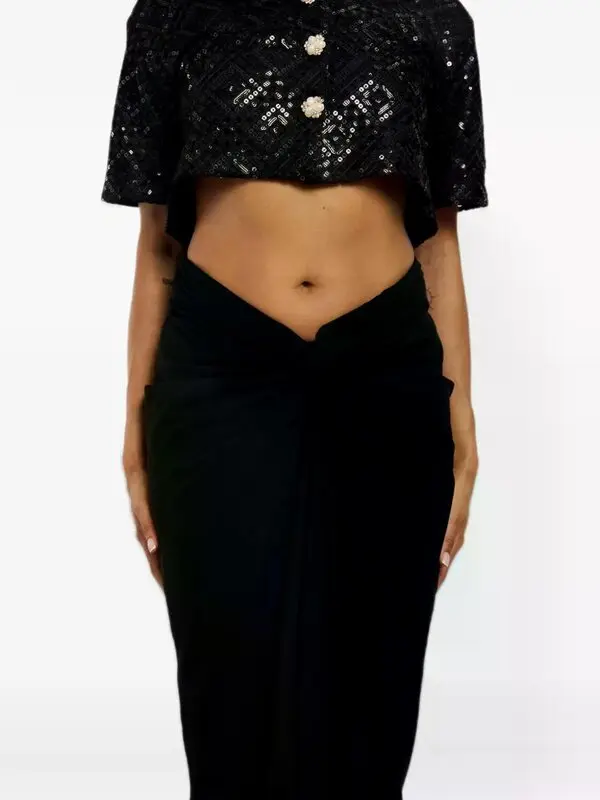 INTERNATIONAL APPEAL Sari-draped Maxi Skirt