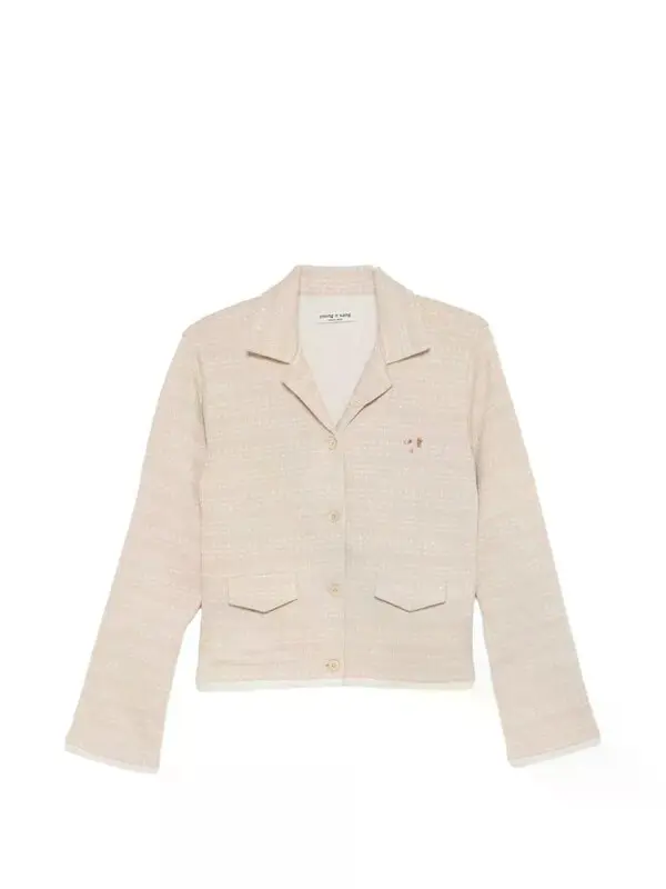 YOUNG N SANG Knitted Crop Jacket - Neutrals
