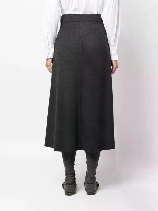 Brunello Cucinelli High-waisted Cashmere-blend Midi Skirt
