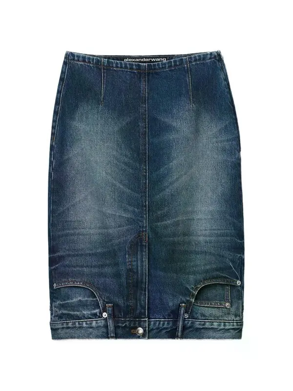 Alexander Wang Upside Down Denim Pencil Skirt