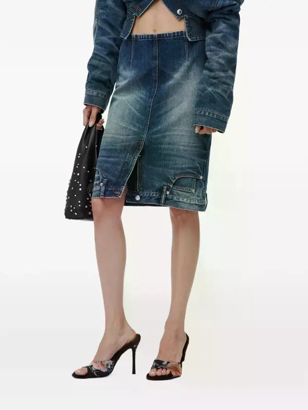 Alexander Wang Upside Down Denim Pencil Skirt
