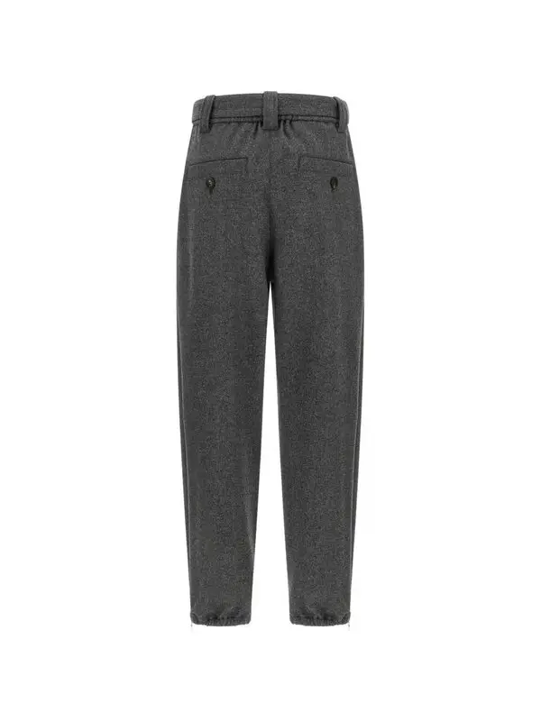 Brunello Cucinelli Flannel Loose Cargo Trousers