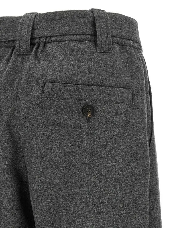 Brunello Cucinelli Flannel Loose Cargo Trousers